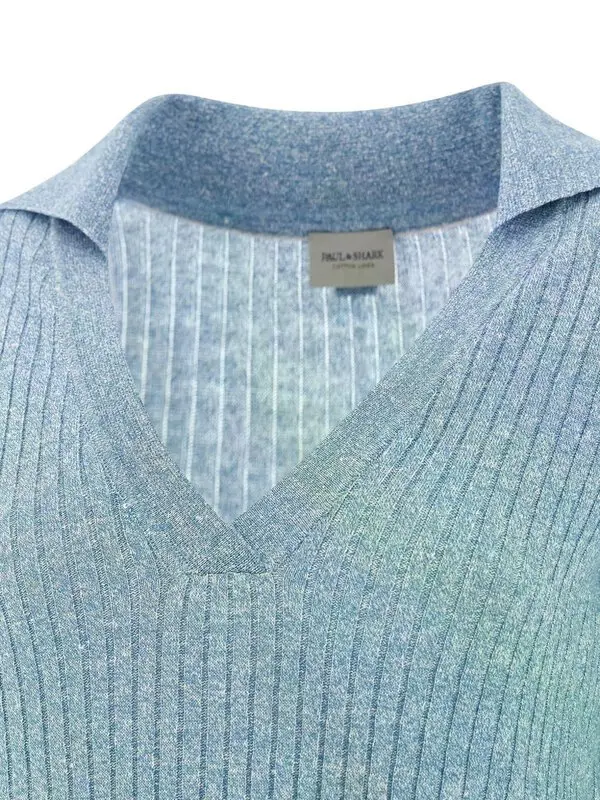 Paul & Shark Urukai Ribbed Knit V-neck T-shirt