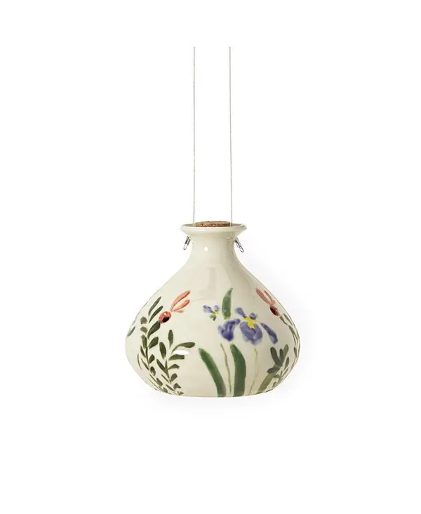 UNCOMMON GOODS Hand-painted Porcelain Hummingbird Feeder