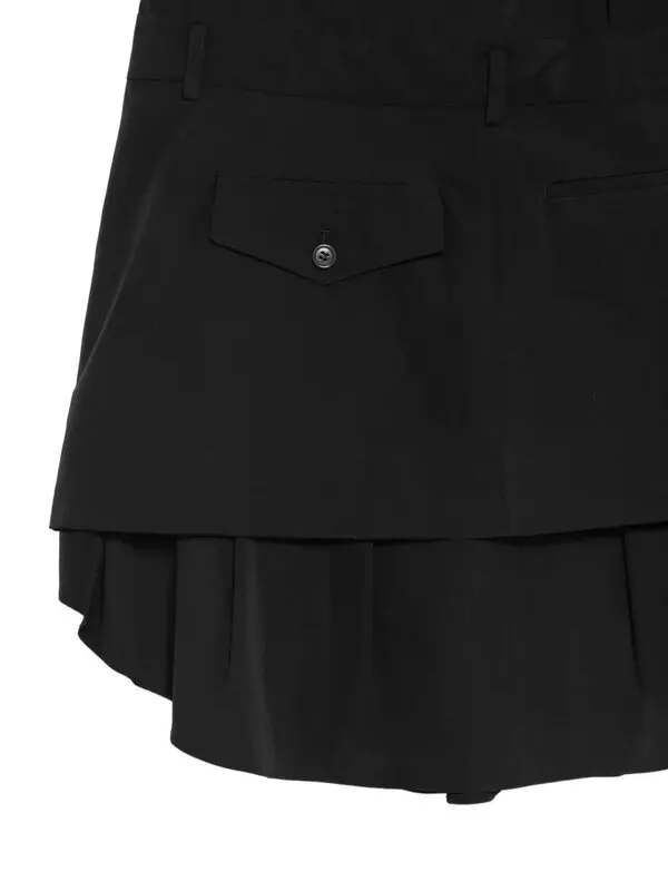 Noir Kei Ninomiya Layered Midi Dress With Pleated Trim