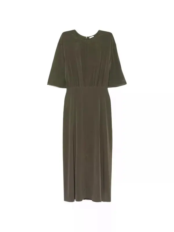 JOSEPH Silsila Gathered-waistline Split Dress - Green