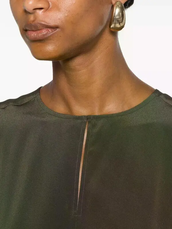 JOSEPH Silsila Gathered-waistline Split Dress - Green