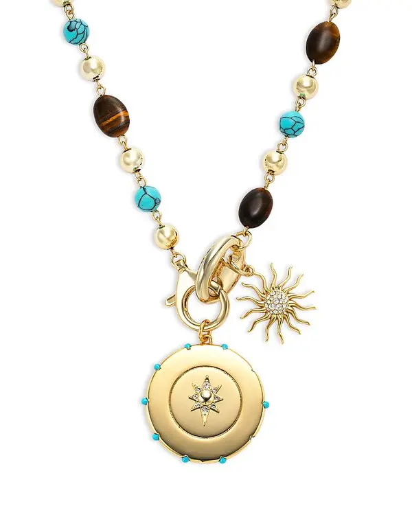 Ramy Brook Serra Beaded Charm Necklace - Turquoise Multi