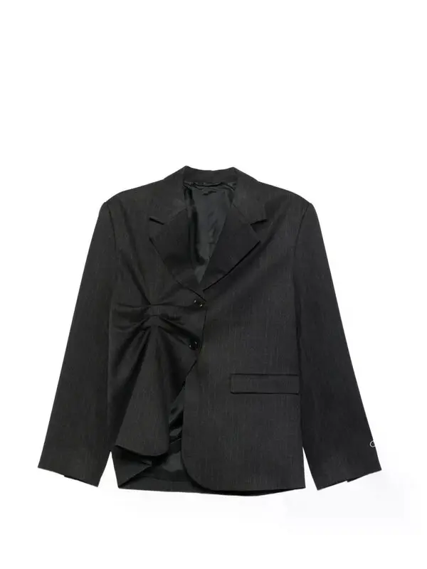 AVAVAV Pinstripe Gathered Detail Blazer