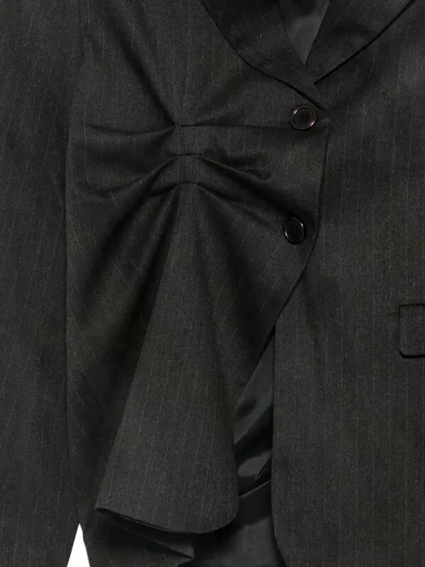 AVAVAV Pinstripe Gathered Detail Blazer