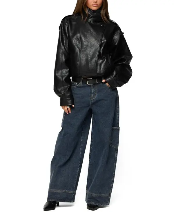 EDIKTED Jaicee High Neck Oversized Jacket