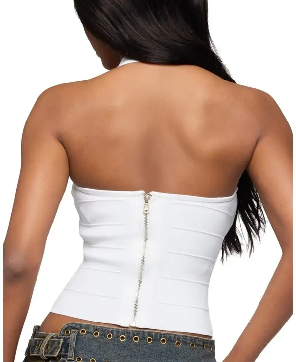 EDIKTED Bandage Halter Top - White