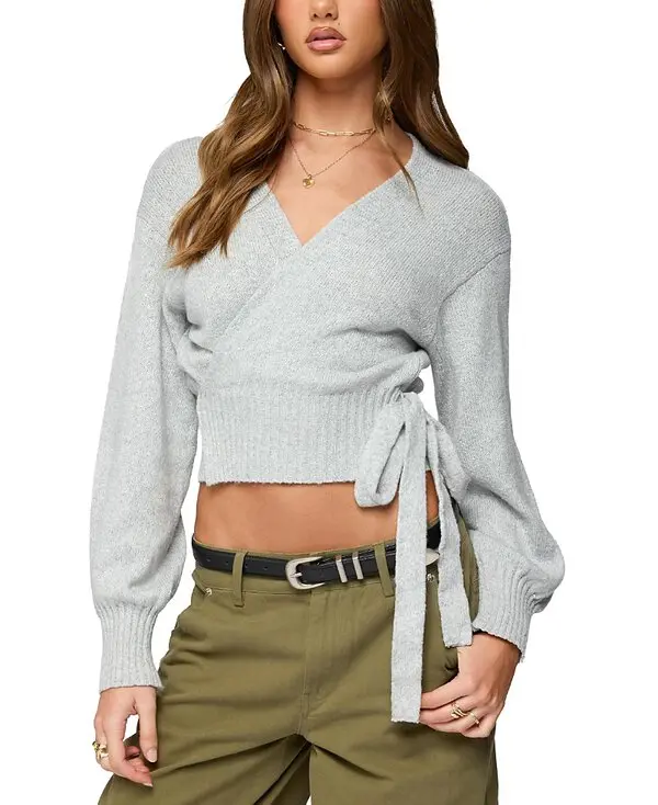 EDIKTED Stella Wrap Knit Cardigan