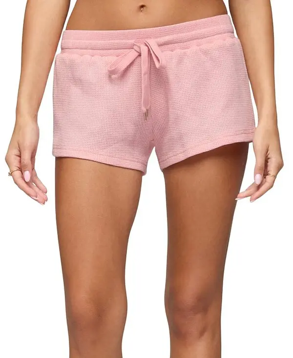EDIKTED Baila Waffle Shorts - Pink
