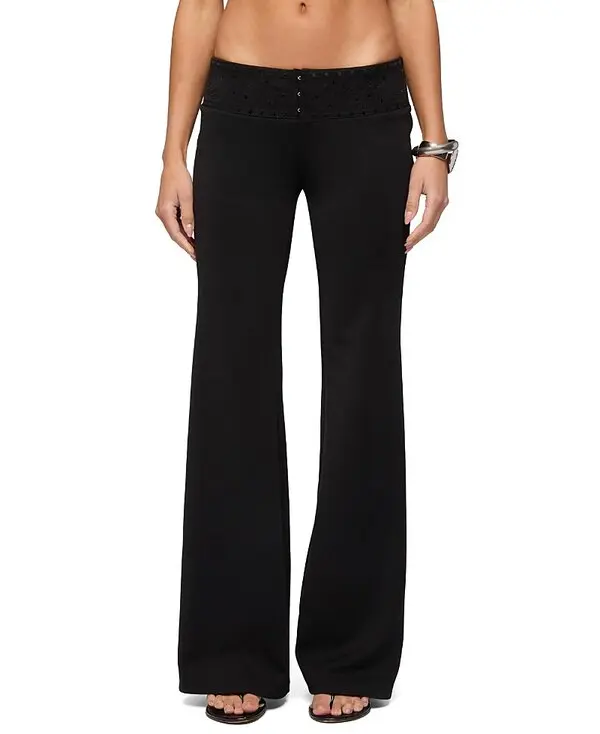 EDIKTED Katalia Sequin Flared Pants