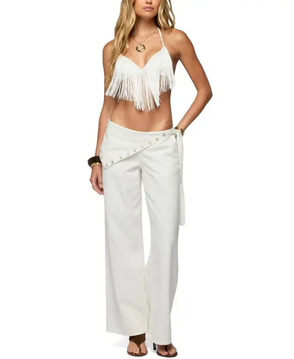 EDIKTED Kienna Fringed Bra Top