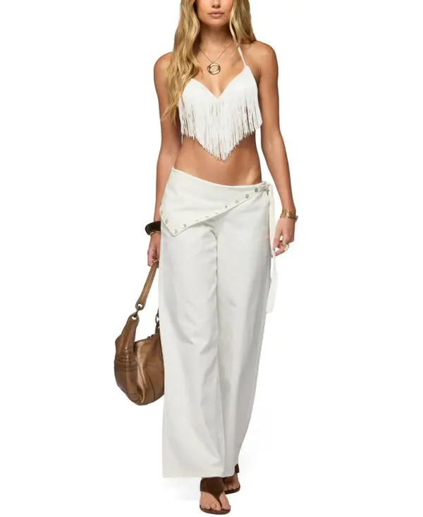 EDIKTED Kienna Fringed Bra Top