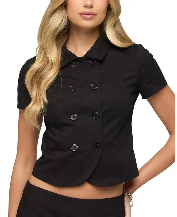 EDIKTED Short Sleeve Cotton Trench Shirt