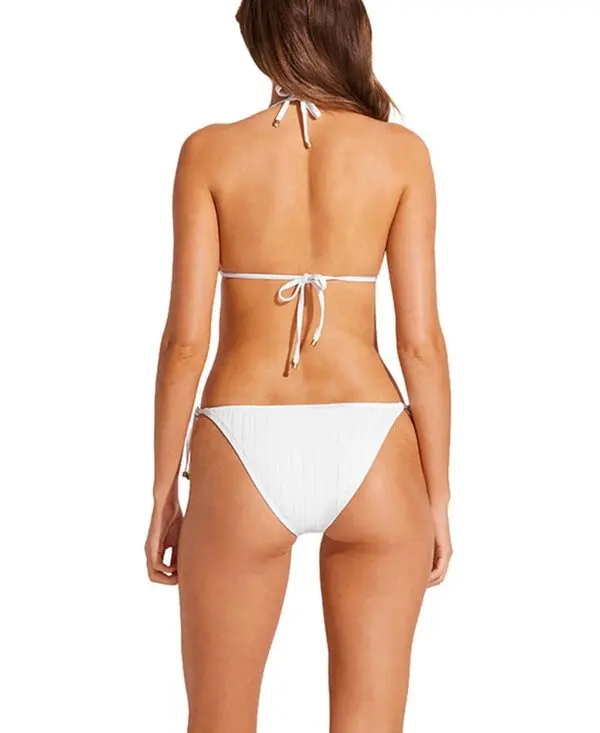 VITAMIN A Elle Tie Side Bikini Bottom - White