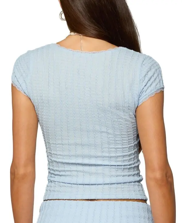 EDIKTED Iyara Textured Knit Top