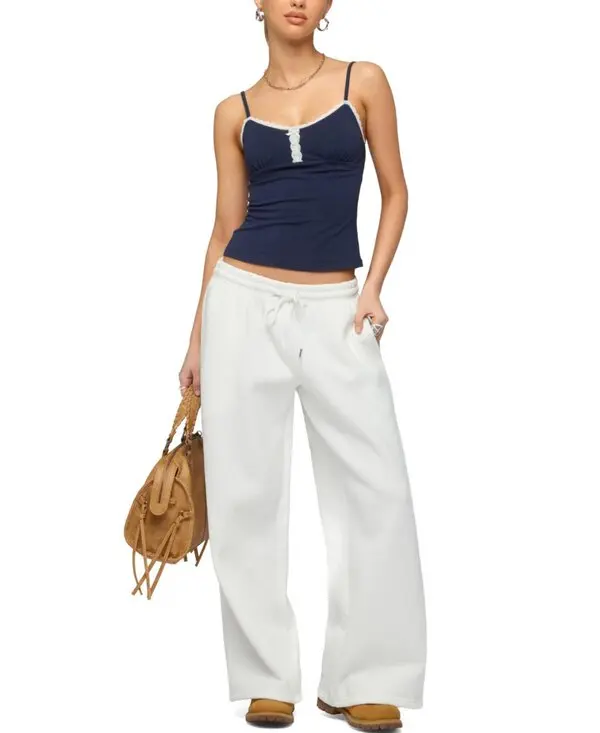 EDIKTED Olezka Contrast Lacey Tank Top