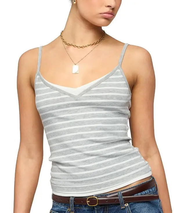EDIKTED Layered Contrast Striped Tank Top