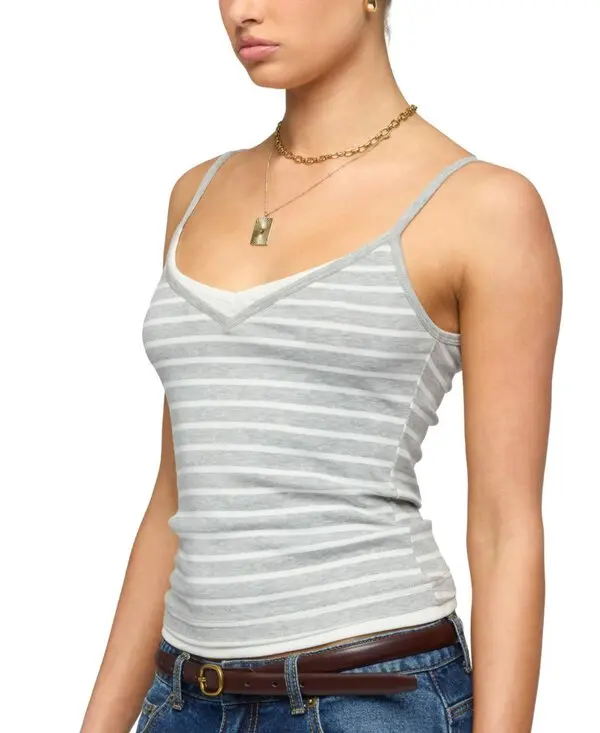 EDIKTED Layered Contrast Striped Tank Top