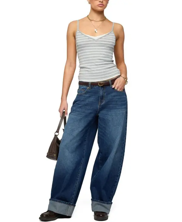 EDIKTED Layered Contrast Striped Tank Top