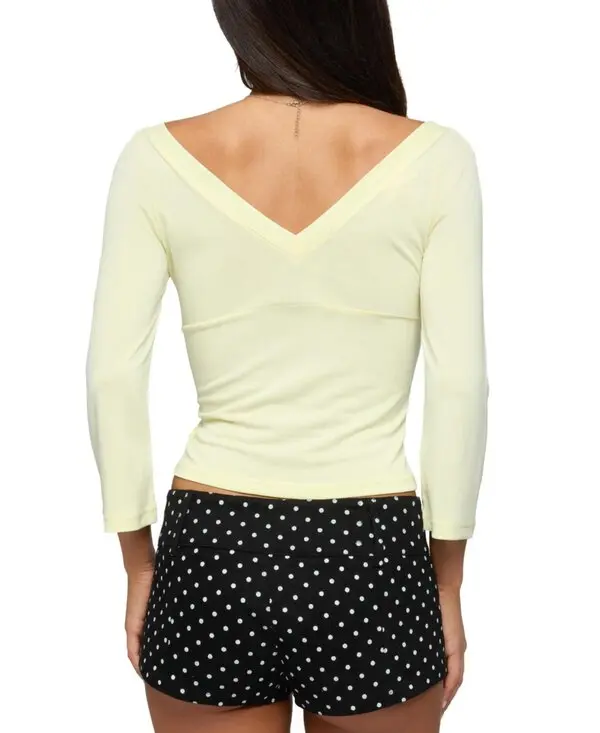 EDIKTED Mar V-neck Quarter Sleeve Top