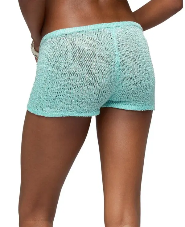 EDIKTED Sequin Knit Micro Shorts