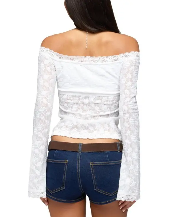 EDIKTED Off-shoulder Lace Top
