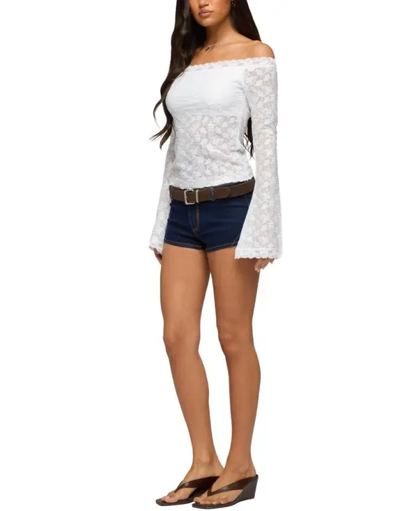EDIKTED Off-shoulder Lace Top