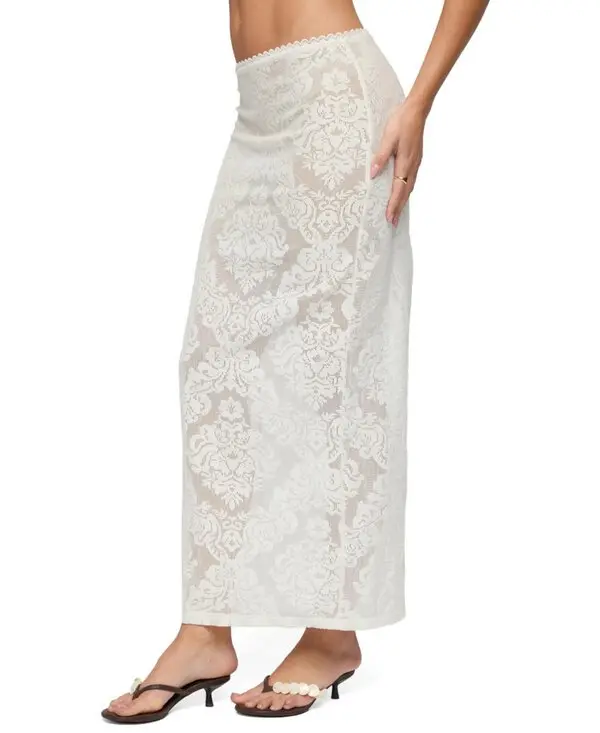 EDIKTED Violette Sheer Lace Maxi Skirt