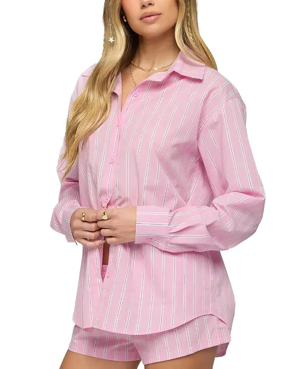 EDIKTED Carmella Striped Oversized Shirt