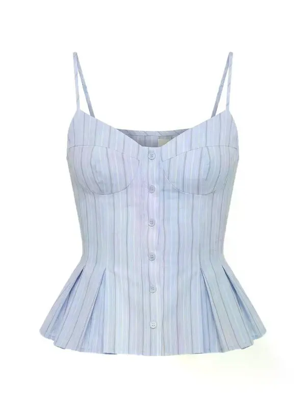 NICHOLAS Staci Spaghetti-strap Peplum Top