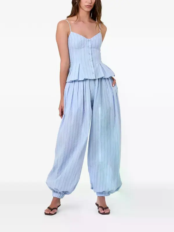 NICHOLAS Staci Spaghetti-strap Peplum Top