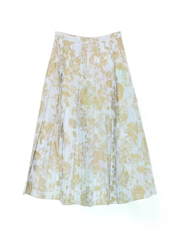 Antonio Marras Floral Print Pleated Midi Skirt - Blue