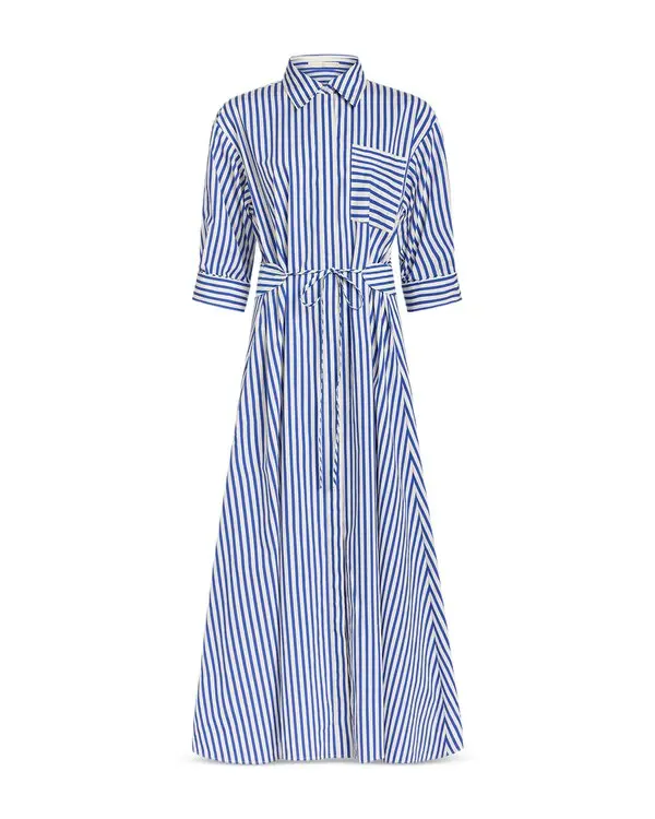 MARIE OLIVER Quindra Striped Maxi Shirt Dress