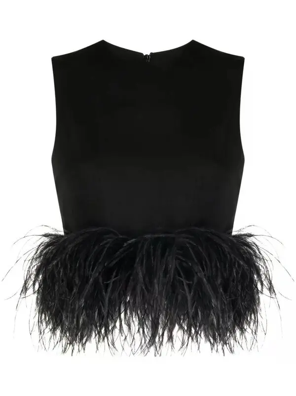 16Arlington Hoku Feather-detailing Cropped Top
