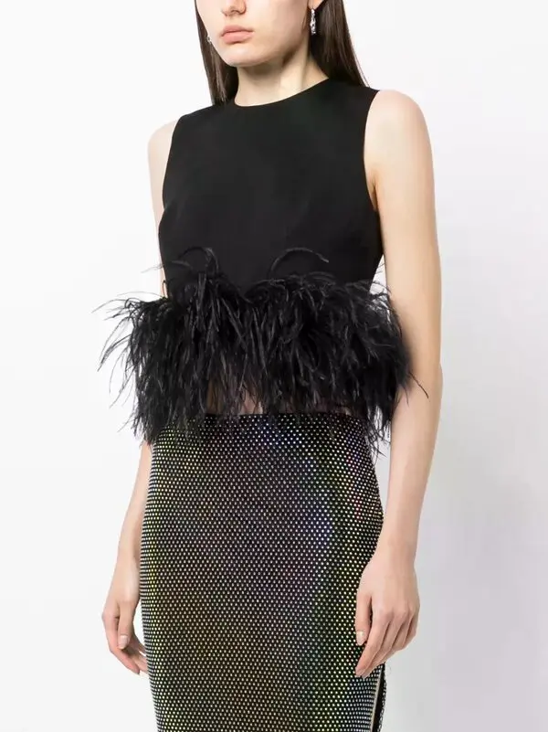 16Arlington Hoku Feather-detailing Cropped Top