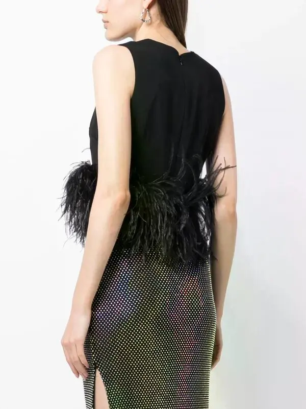 16Arlington Hoku Feather-detailing Cropped Top
