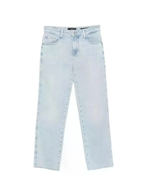7 For All Mankind Calie Raw-cut Straight-leg Jeans