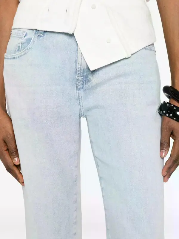 7 For All Mankind Calie Raw-cut Straight-leg Jeans