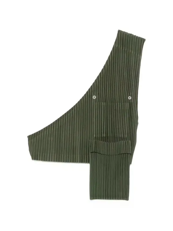 Issey Miyake Pleated Asymmetric T-shirt - Green