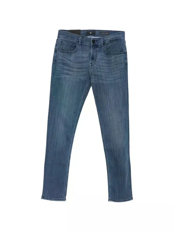 7 For All Mankind Slimmy Whiskered Slim-fit Jeans - Blue