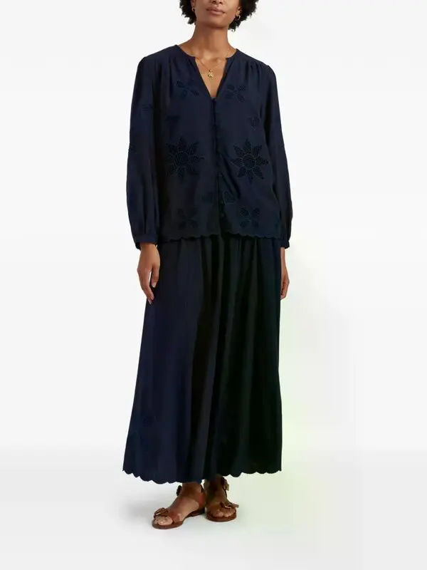 Chinti & Parker Broderie V-neck Shirt