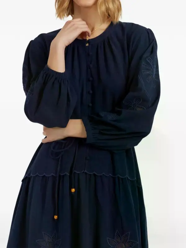 Chinti & Parker Broderie Scalloped Midi Dress