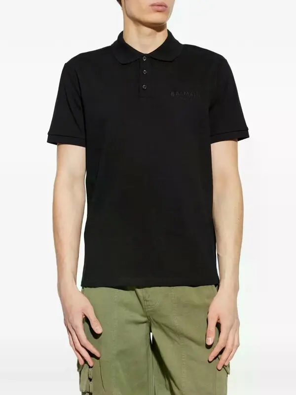 Balmain Logo-embroidered Polo Shirt