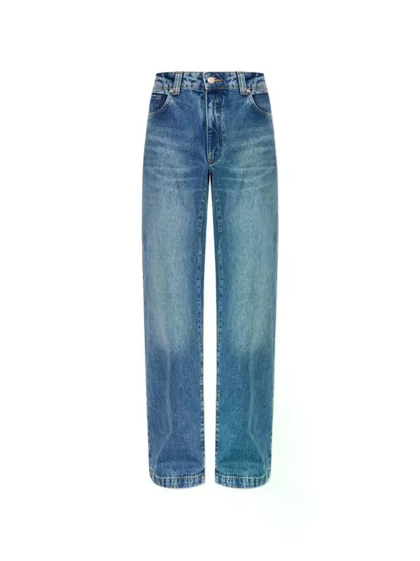 Emporio Armani J4j Logo-patch Wide-leg Jeans - Blue