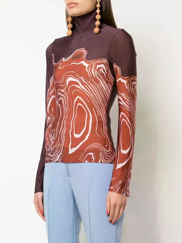 ELLERY Abstract-print Roll-neck Top