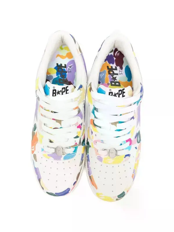 A BATHING APE Camo Print Lace-up Sneakers