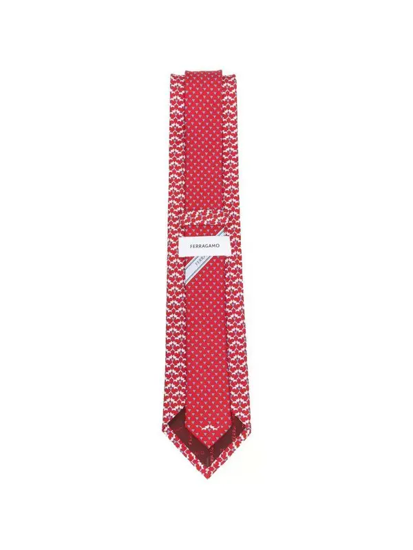 FERRAGAMO Silk Tie With Fox Motif
