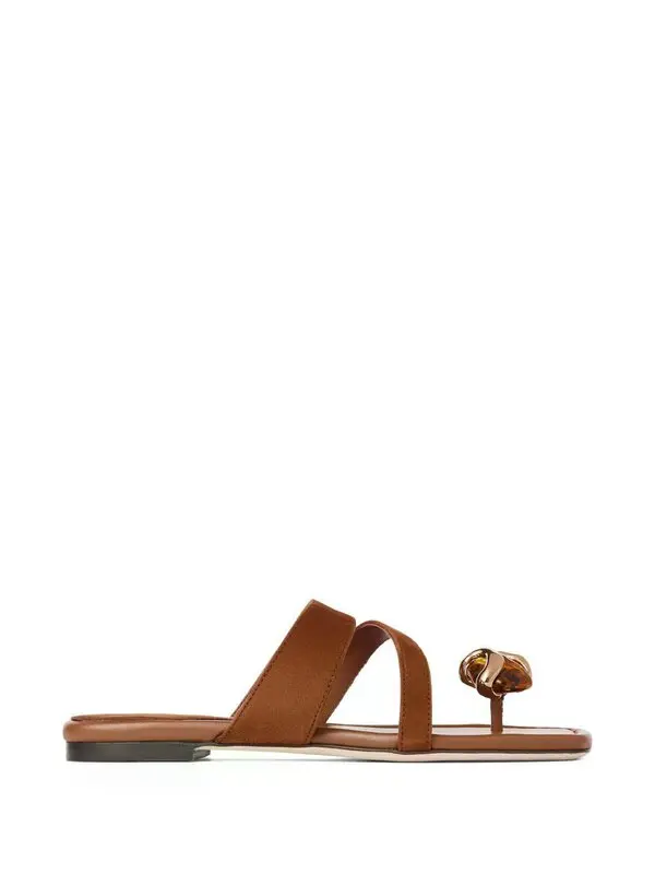 JIMMY CHOO Emeri Stone Flat Sandals