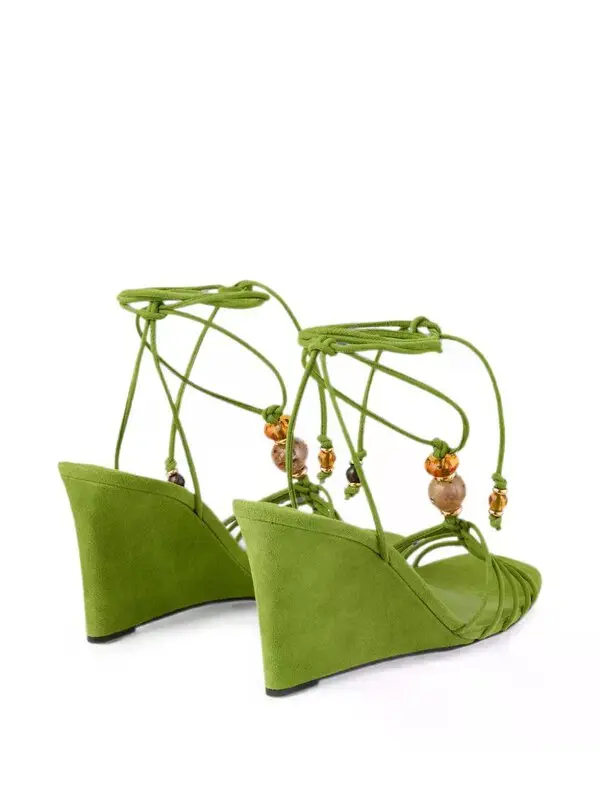 JIMMY CHOO Lova Wedge 85 Sandals - Green