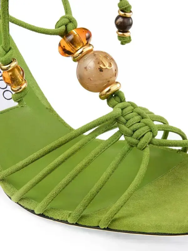 JIMMY CHOO Lova Wedge 85 Sandals - Green