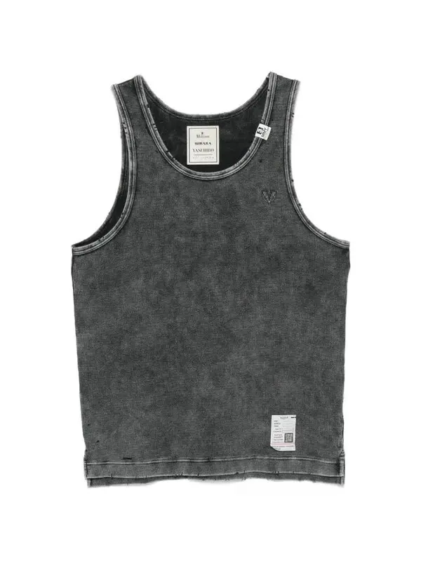 Mihara Yasuhiro Distressed Waffle-knit Tank Top